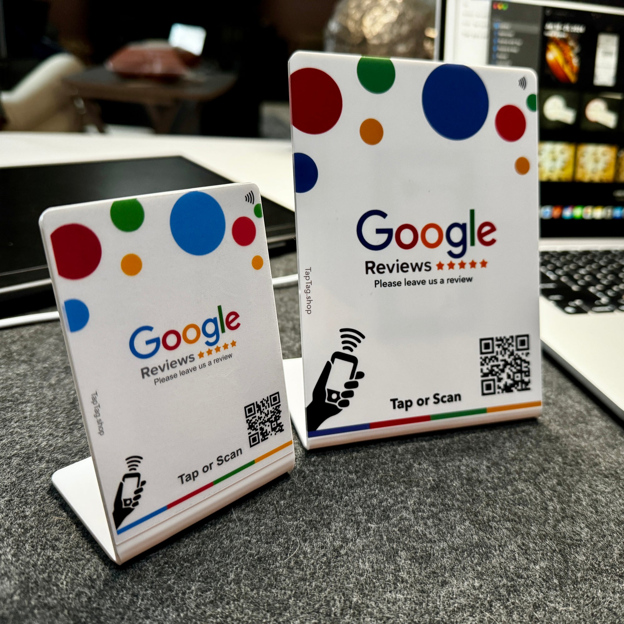 Dynamic Tap & QR Review Standup Sign | Google Sign | No Subscriptions