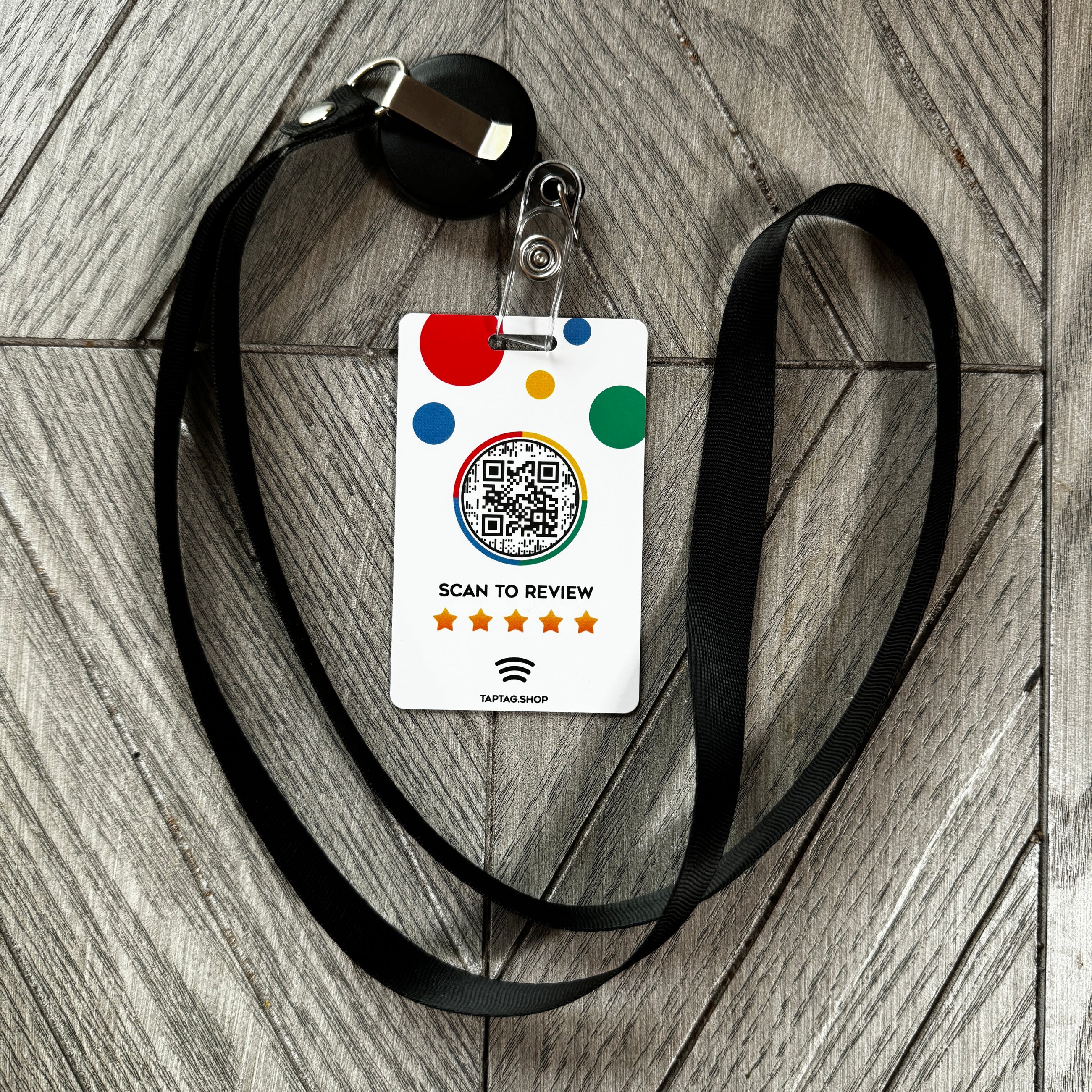 Google Tap Review Lanyard | Lanyard or Belt Clip | Tap & QR code