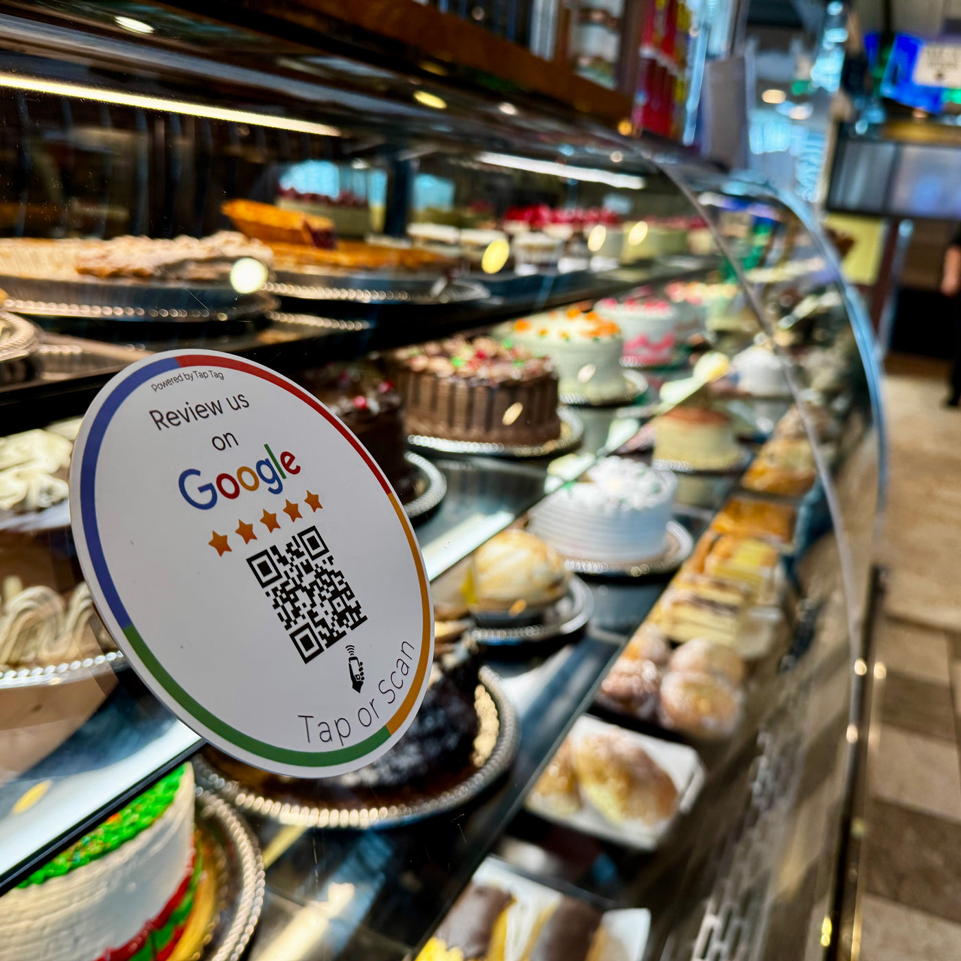 Tap Google Review Sign | Tap Tag | Sticky Counter Storefront Plates