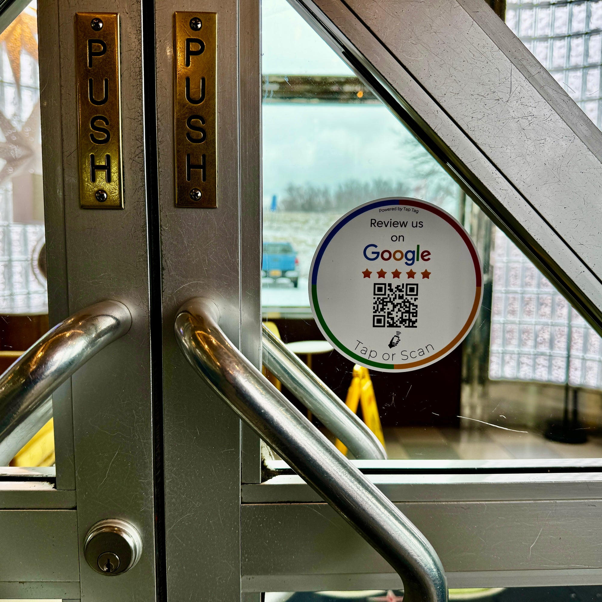 Tap Google Review Sign | Tap Tag | Sticky Counter Storefront Plates