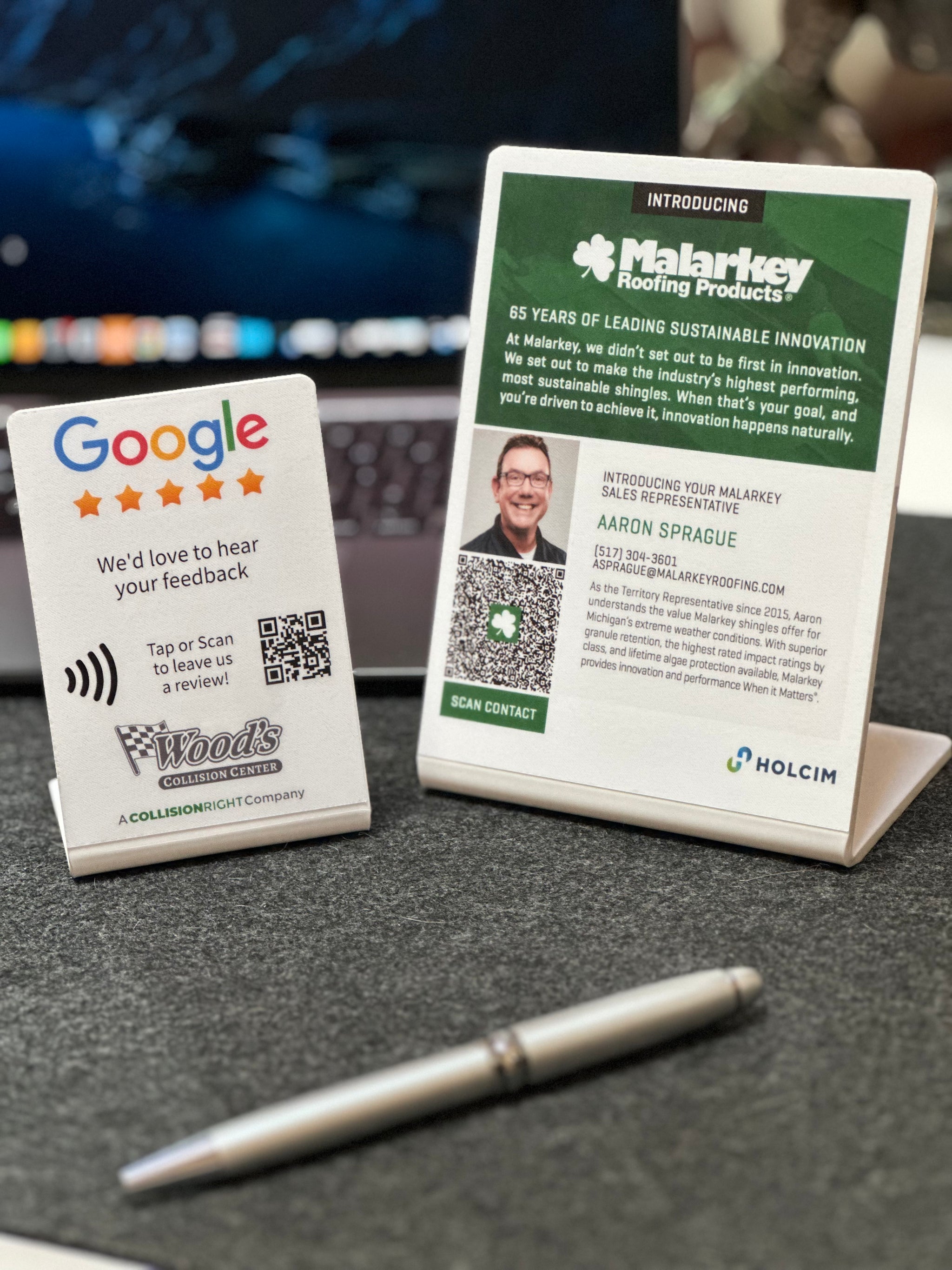 Custom Tap Standup Counter Sign | Link to Review Site | Upload Your ...