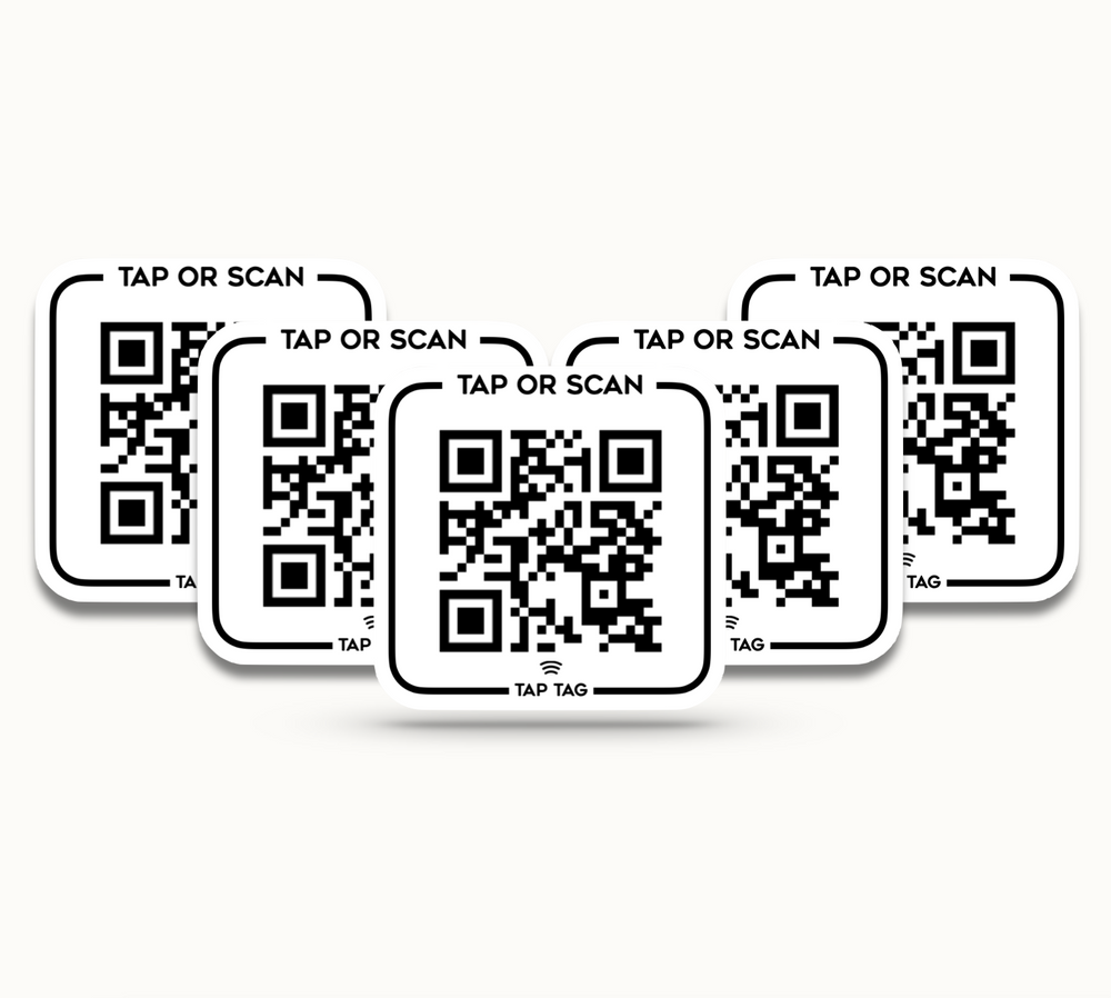 NFC Tap QR Sticker Pack | Dynamic Digital Profile Stickers | Multipack