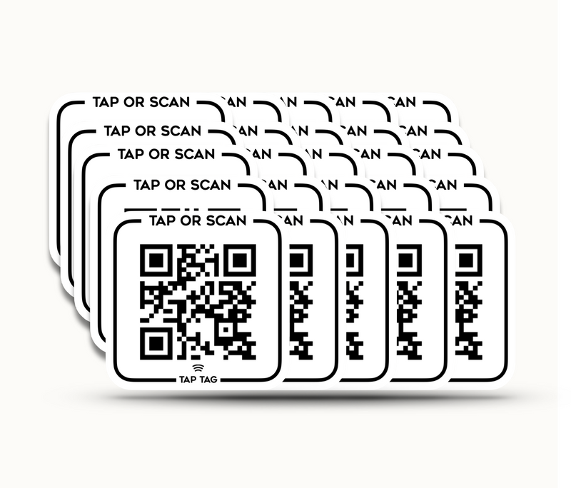 NFC Tap QR Sticker Pack | Dynamic Digital Profile Stickers | Multipack