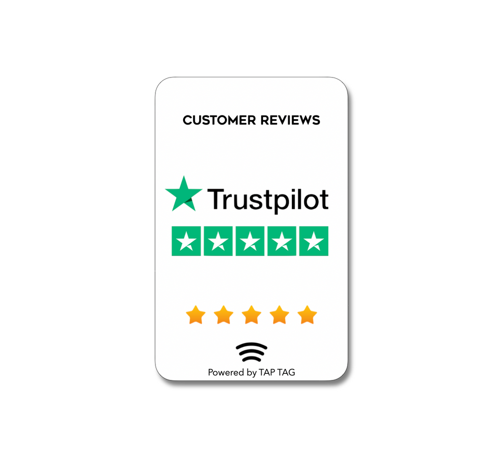 Tap Tag Review Card | Google, Trustpilot, TripAdvisor Reviews | 5-Star