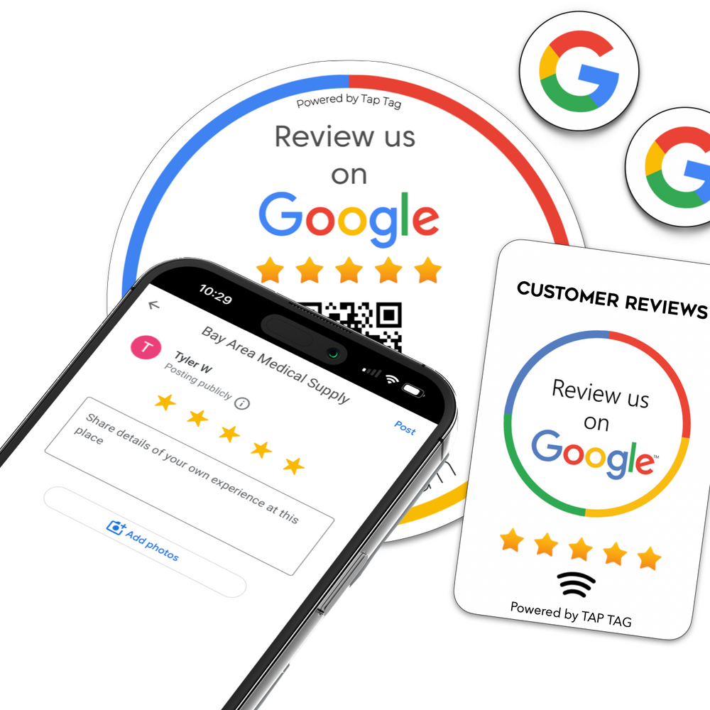 Custom Tap Review Card | Google, Trustpilot, TripAdvisor | Upload Logo