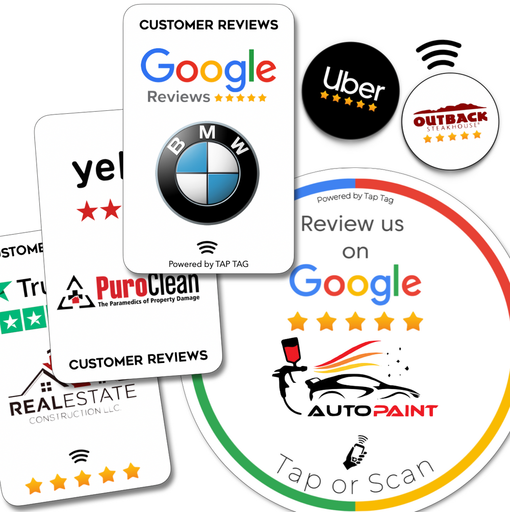 Custom Tap Review Card | Google, Trustpilot, TripAdvisor | Upload Logo