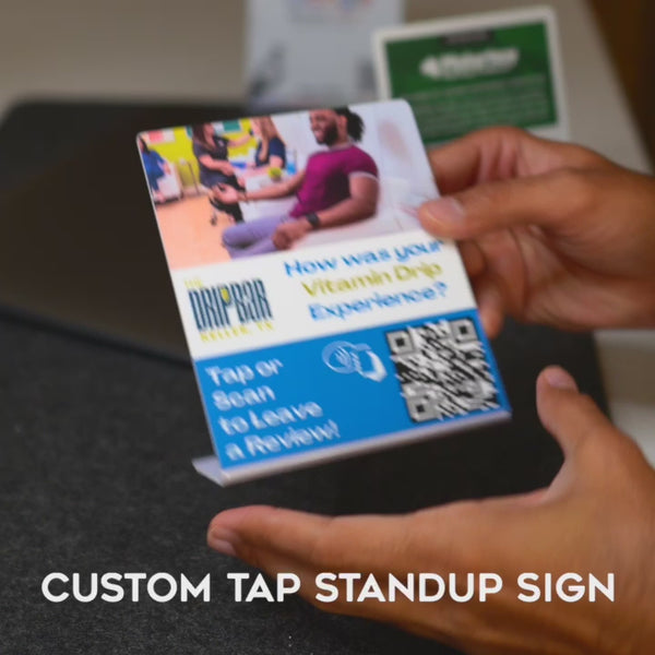 Custom Tap Standup Counter Sign | Link to Review Site | Upload Your ...