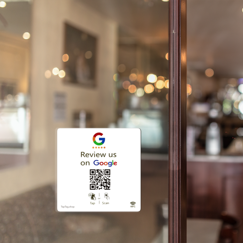 Tap Review Window Sticker | Google, Trustpilot, TripAdvisor Reviews